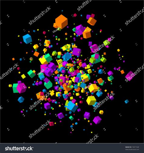 Fly Colorful 3d Cubes Vector Background Stock Vector Royalty Free 74071549