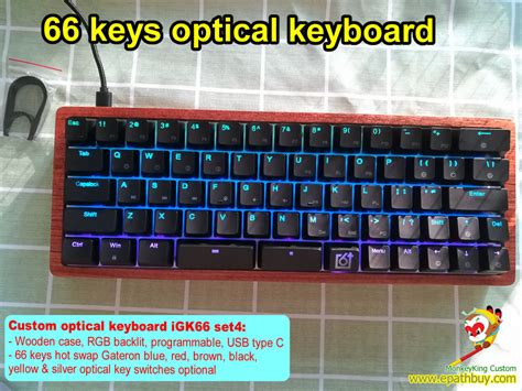 Custom Wooden Optical Keyboard 60 Optical Key Switch Wood Keyboard