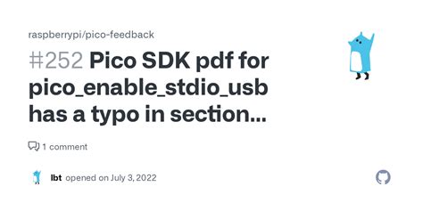 Pico Sdk Pdf For Picoenablestdiousb Has A Typo In Section 271 P23