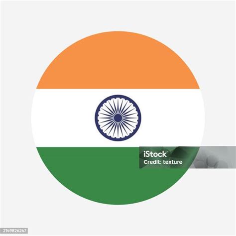 인도 국기입니다 인디언 서클 플래그입니다 원형 아이콘입니다 표준 색상 컴퓨터 일러스트레이션 디지털 일러스트레이션 벡터 일러스트 레이 션입니다 0명에 대한 스톡 벡터 아트 및