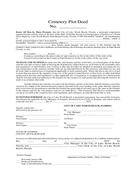 Cemetery Plot Deed No Fill Out And Sign Online Dochub