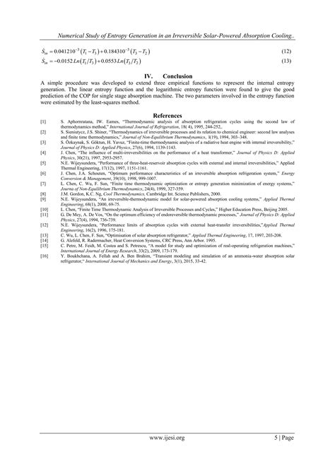 Numerical Study Of Entropy Generation In An Irreversible Solarpowered