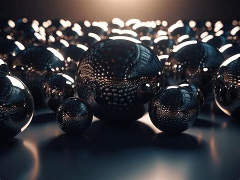 Premium Ai Image Futuristic Abstract Spheres Geometric Background