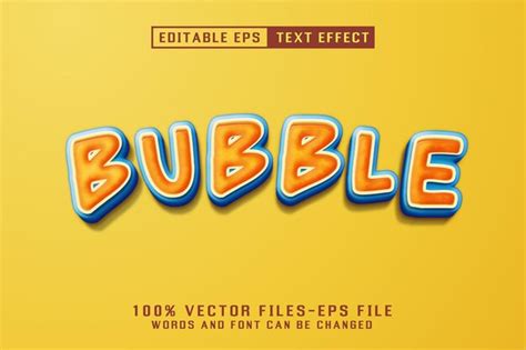 Premium Vector Bubble Editable Text Effect