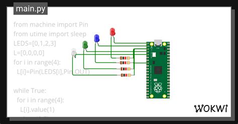 4 Led Rotation Efficient Wokwi Esp32 Stm32 Arduino Simulator