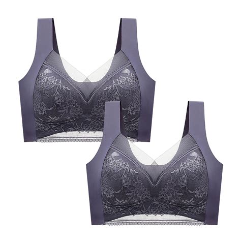 Bigersell Women Bras Pack Of 2 Womens Plus Size Full Coverage Wireless