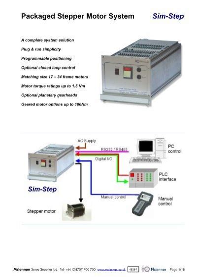 SimStep Single Axis Stepper System Mclennan Servo Supplies Ltd