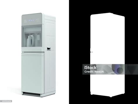 Modrn 워터 쿨러 기계 원근감 왼쪽보기 3d 렌더링 파란색에 0명에 대한 스톡 사진 및 기타 이미지 0명 3차원 형태 개념 Istock