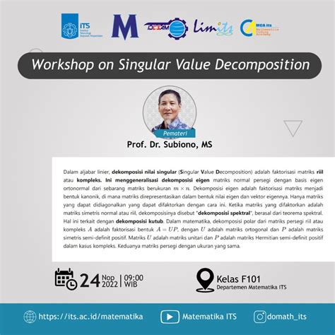 Workshop On Singular Value Decomposition Departemen Matematika
