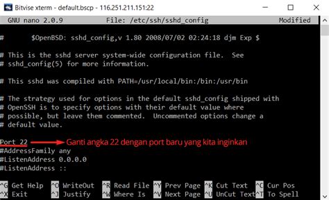 cara mengganti port default ssh hosting termurah
