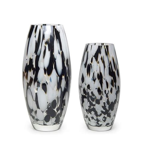 Par De Vasos Oliva G E P Multicor Preto E Branco Cá Doro Cristais