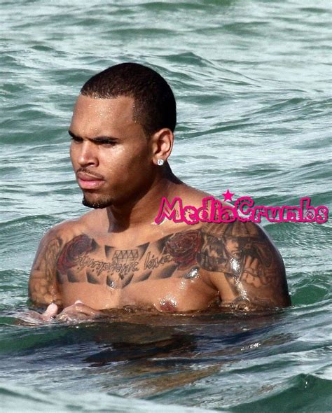 Chris Brown Hits The Beach In Miami With Groupies Media Crumbs