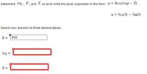Solved Determine W R And Delta So As To Write The Given Chegg