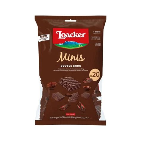 Jual Loacker Wafer Biscuit Cokelat Minis Double Choco Camilan Instant