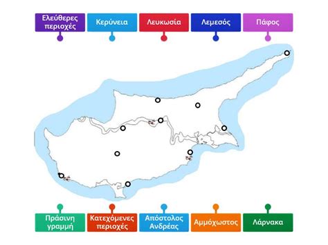 Ο χάρτης της Κύπρου Labelled Diagram