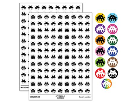 Retro Invaders From Space Bug Alien 200 050 Round Stickers Michaels