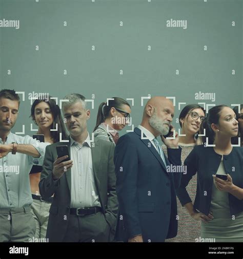 Facial Recognition System Identifying People In A Crowd Privacy And