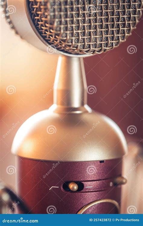 Professional Microphone For Sound Recording Macro Photography Stock
