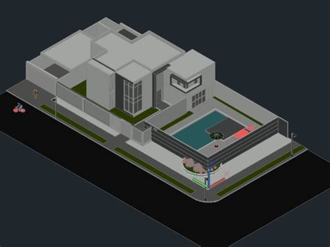 3d Modern House In Autocad Cad Download 179 Mb Bibliocad