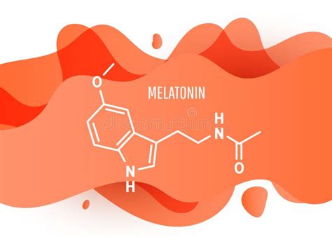 Melatonin Structural Chemical Formula On White Background Stock