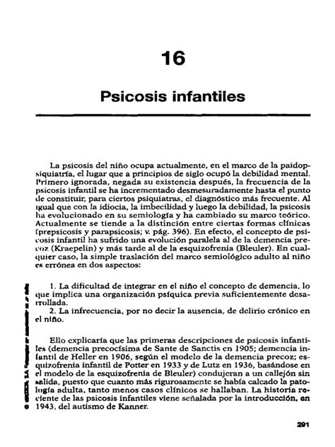 Ajuriaguerra Y Marcelli Psicopatologia Del Nino Cap Psicosis Infantiles