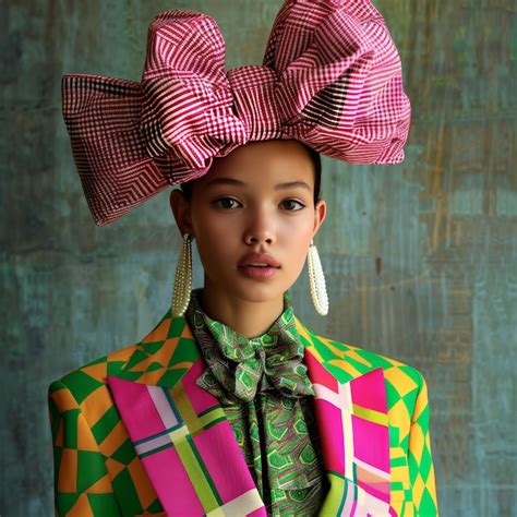 Premium Photo Portrait Of A Beautiful Asian Woman With A Big Bow On