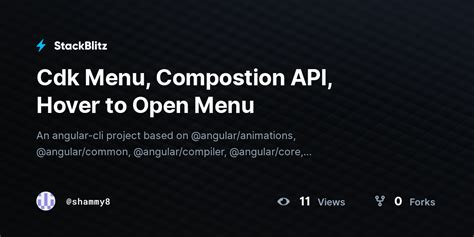 Cdk Menu Compostion API Hover To Open Menu StackBlitz
