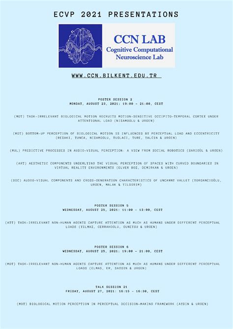 Summer 2021 News From Ccn Lab Cognitive Computational Neuroscience