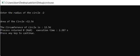 C Program to calculate Area and Circumference of Circle বততর কষতরফল এব পরধ নরণযর