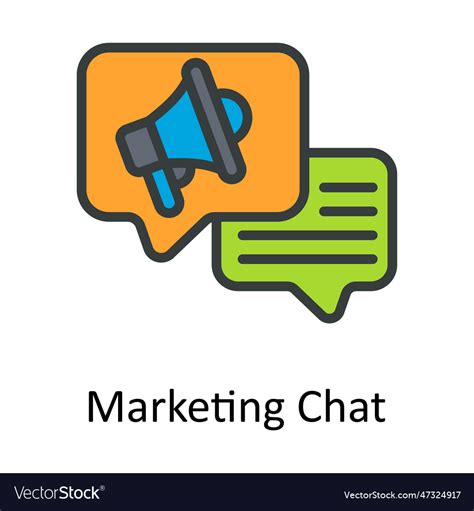 Marketing Chat Fill Outline Icon Design Il Vector Image