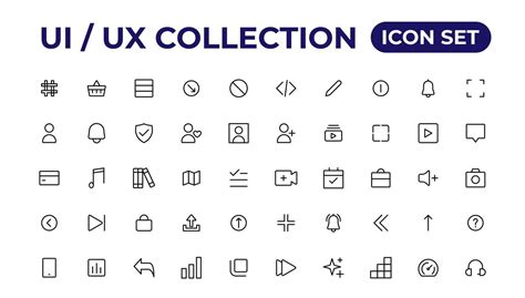 Ui Ux Icon Set User Interface Iconset Collection 42059606 Vector Art