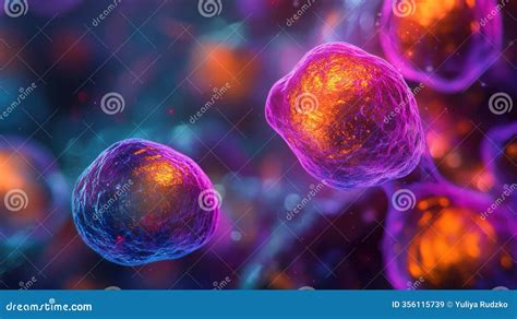 Colorful Stem Cells Under Microscope Detailed And Vibrant Microscopic