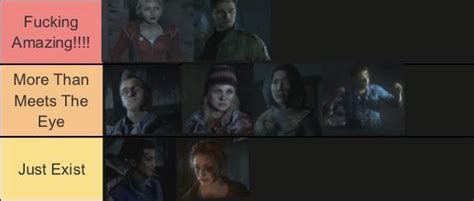 My Until Dawn Tier List R Untildawn