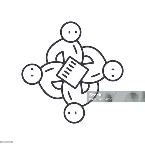 파트너 협업 개념 아이콘 선형 절연 일러스트레이션 씬 라인 벡터 웹 디자인 기호 흰색 배경에 편집 가능한 스트로크가 있는 개요 개념 기호 개념에 대한 스톡 벡터 아트 및