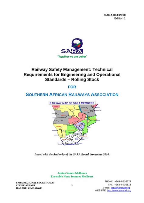 Pdf Railway Safety Management Technical … Safety Management Technical Requirements For