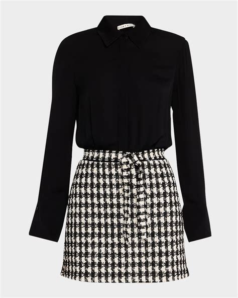 Alice Olivia Mattie Fitted Mini Shirtdress Neiman Marcus