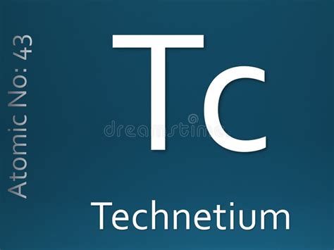Technetium Chemical Element Symbol And Atomic Number Stock Illustration