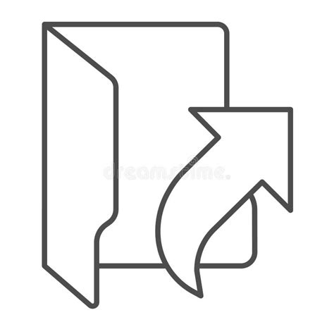 Folder With Shortcut Thin Line Icon Windows Pack Concept Vector Graphics Stock Vector