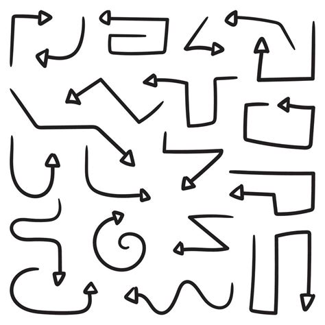Set Of Hand Drawn Arrow 15285658 Vector Art At Vecteezy