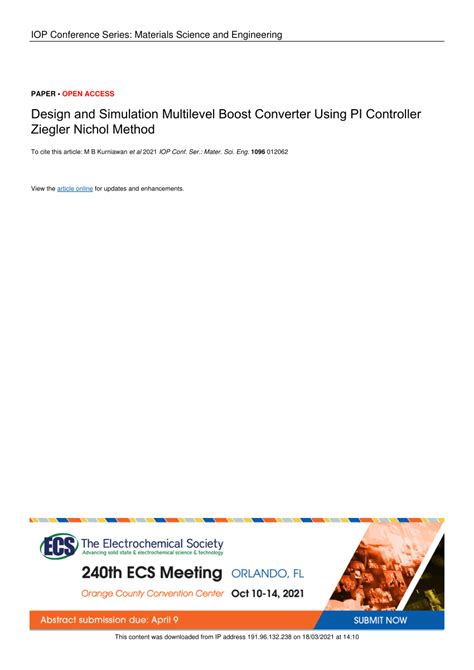 Pdf Design And Simulation Multilevel Boost Converter Using Pi