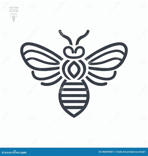 Creative Bee Icon Bumblebee Honey Making Concept Isolated Vector