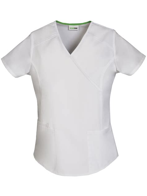 Womens Fashion Essentials Mock Wrap Scrub Top