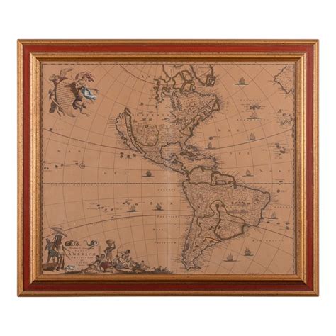 Frederik De Wit Map Of The Americas 1680 Chairish