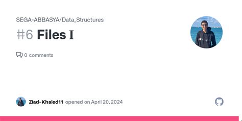 Files Ⅰ · Issue 6 · Sega Abbasyadatastructures · Github