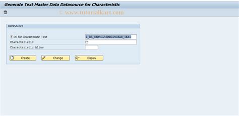 sem char text sap tcode oltp metadata repository