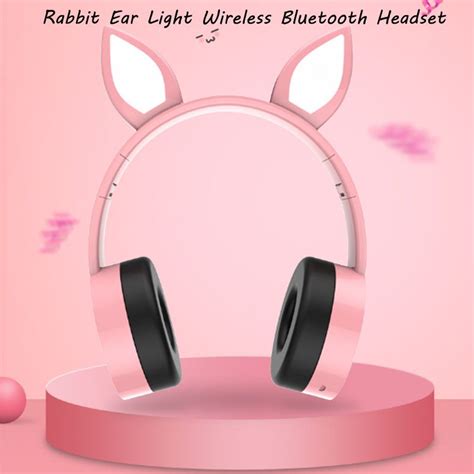 Cat Ears Headband Rabbit Ear Headphones Flashing Glowing Headset