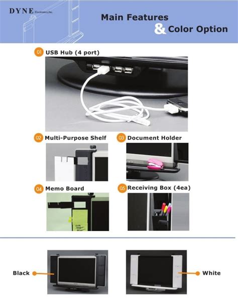 Lcd Monitor Organizer With Usb Hub