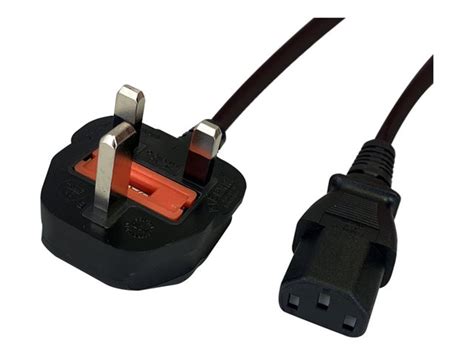 Videk Power Cable Uk Mains Plug To C13 Socket Power Cable Power Iec 60320 C13 To Bs 1363 2