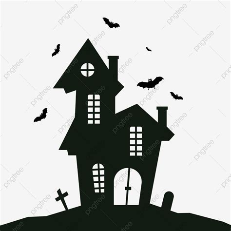 Spooky Halloween Castle Silhouette Transparent Background Halloween