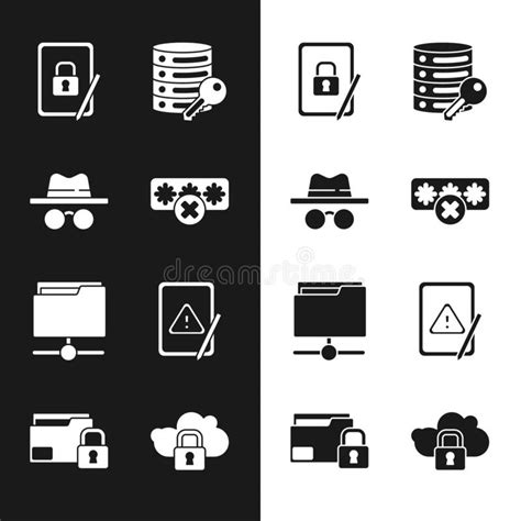 Set Password Protection Incognito Mode Tablet With Closed Padlock Server Security Key Ftp